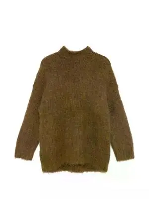 Vince Brushed-finish Mock-neck Sweater - Brown