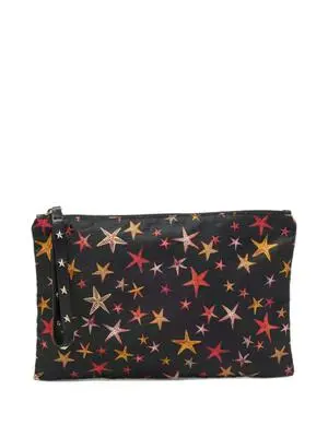 Red Valentino Starfish-print Wristlet Clutch Bag - Black