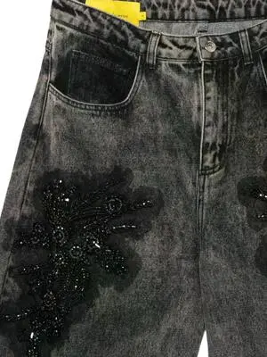 MARQUES' ALMEIDA Bead-embellished Frayed Jeans