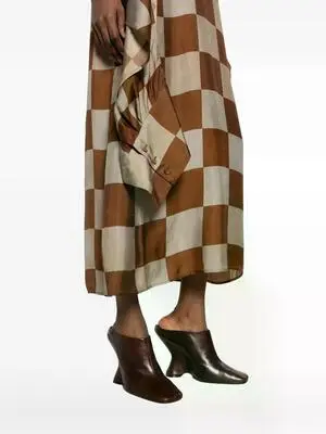 UMA WANG Azzo Check-pattern Draped Midi Dress