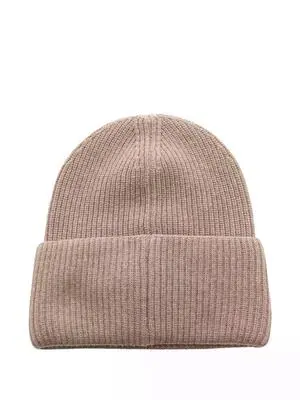 Moncler 2020s Logo Patch Beanie Hat