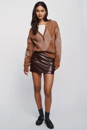 Maeve Cotton Blend Twofer Henley Sweater & Tee