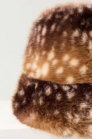 Anthropologie Faux Fur Bucket Hat - Brown