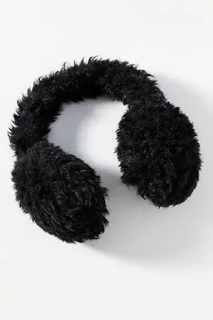Anthropologie Sherpa Fleece Earmuffs Black