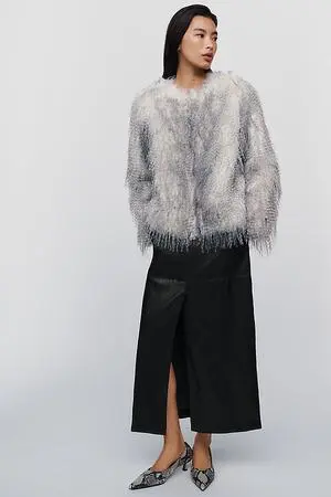 Anthropologie Shaggy Faux Fur Jacket