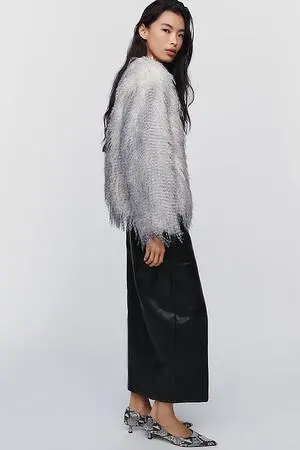 Anthropologie Shaggy Faux Fur Jacket