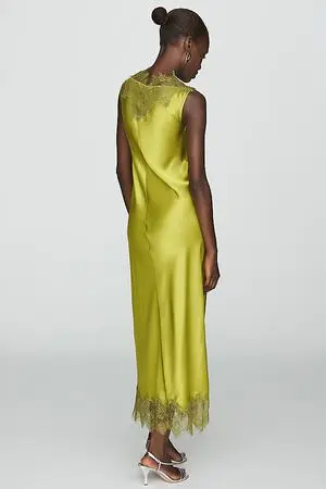 SIMONMILLER Bea Sat Lace Midi Dress