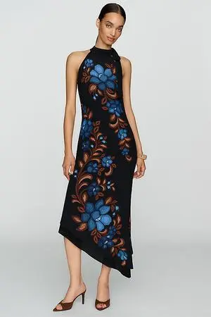 Farm Rio X Halter Maxi Dress - Black Pattern