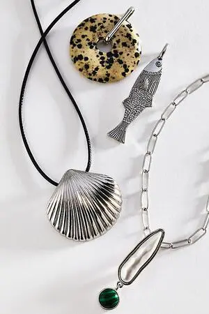 Anthropologie Pick Your Pendant Necklace Set - Silver