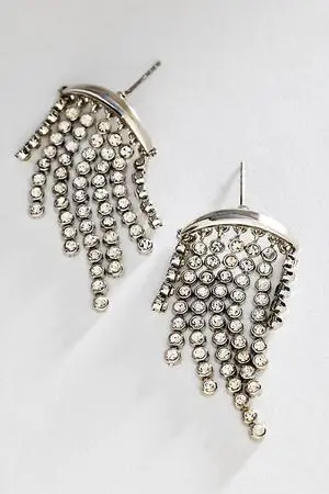 Anthropologie Crystal Frge Earrgs Silver