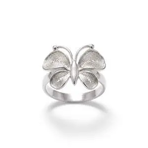 YIEON Butterfly Fine Filigree Ring - Silver