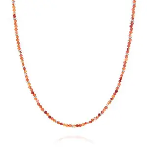 NELLOU JEWELLERY Carnelian July Birthstone Orbit Necklace Sterling - Silver