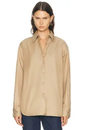 THE FRANKIE SHOP Peri Shirt In Beige - Camel