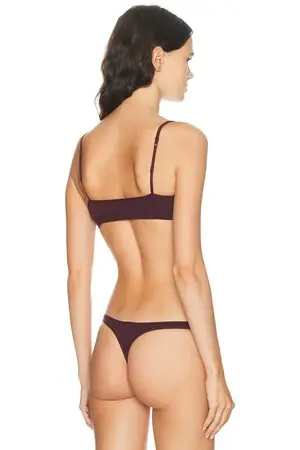 SKIMS Everyday Cotton Scoop Bralette In Burgundy