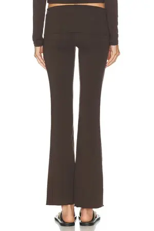 SKIMS Cotton Jersey Foldover Pant In Brown
