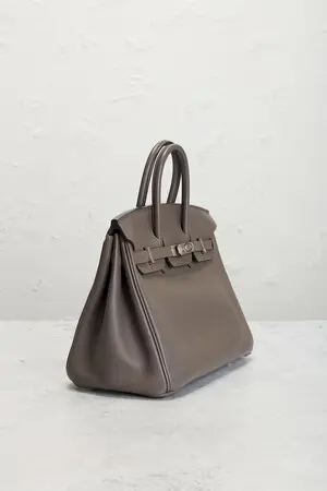 Hermès Swift Birkin 25 Retourne Handbag In Grey
