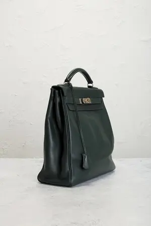Hermès Box Haut A Courroies Birkin 28 Handbag In Dark Green