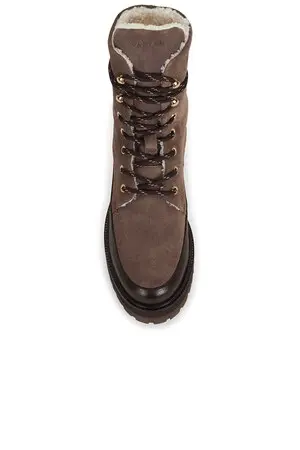 Varley Charente Faux Fur Lined Lace Up Multi Boot In Taupe