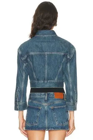 Wardrobe.NYC Denim Crop Jacket In Blue