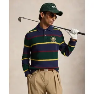 Ralph Lauren Striped Wool-blend Polo-collar Sweater