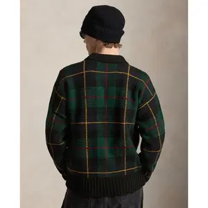 Ralph Lauren Relaxed Fit Plaid Wool Polo Sweater