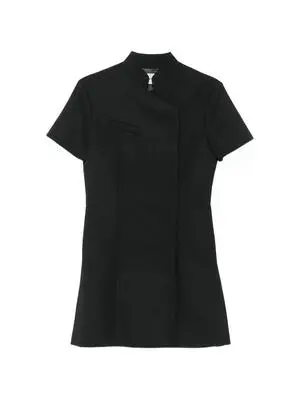 Coperni Clinical High-neck Short-sleeve Mini Dress - Black