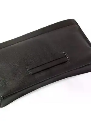 Zegna Logo-plaque Leather Clutch Bag