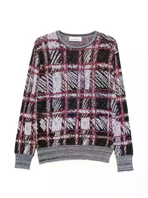 VIVIENNE WESTWOOD Tartan-check Orb-embroidered Sweater - Black