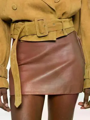 Retrofete Leather Mini Skirt