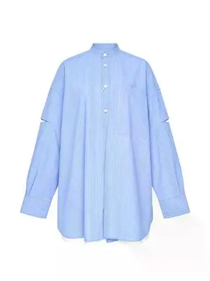 ENFOLD Layered Striped Shirt - Blue