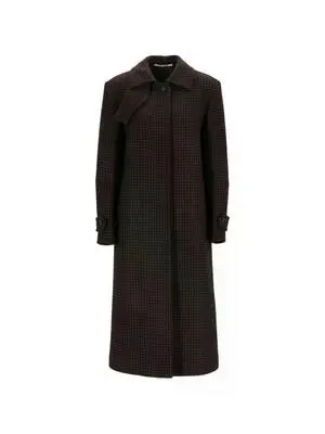 Tagliatore Houndstooth-pattern Virgin Wool Coat - Brown