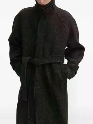 DUNST Check-pattern Belted Coat
