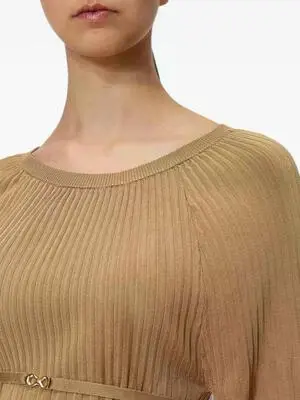 TWINSET Belted Pleated Sweater