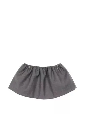 Miu Miu 2010s Drawstring Check Mini Skirt - Grey