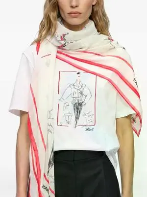 Karl Lagerfeld K/essential Sketch Scarf - Neutrals