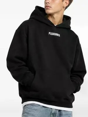 PLEASURES Dartboard Logo-print Hoodie - Black