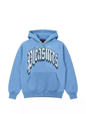 PLEASURES Twitch Logo-print Hoodie - Blue