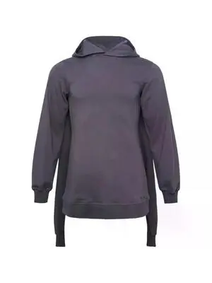 We11Done Layered-sleeve Cut-out Hoodie - Grey