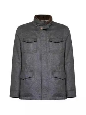 BARBA NAPOLI Fur-trimmed Field Jacket - Grey