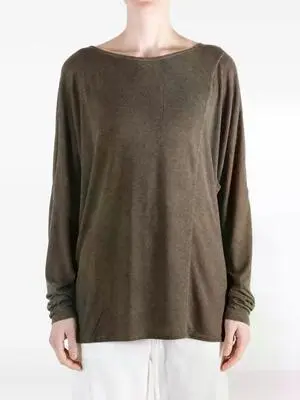 UMA WANG Boat-neck Blouse - Brown