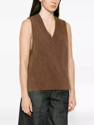 TAIGA TAKAHASHI Ribbed-knit V-neck Vest