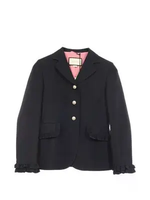 Gucci 2010s Faux-pearl Frill Jacket - Black