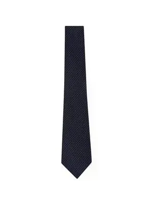 Zegna Geometric-pattern Silk Tie - Blue