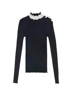 OPÉRASPORT Amelie Ruffled Top - Black