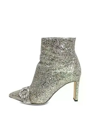 JIMMY CHOO Buckle-detail Ankle Boots - Silver