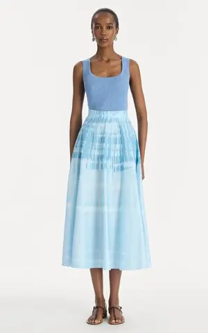 Oscar De La Renta Abstract Houndstooth Stretch-cotton Midi Skirt