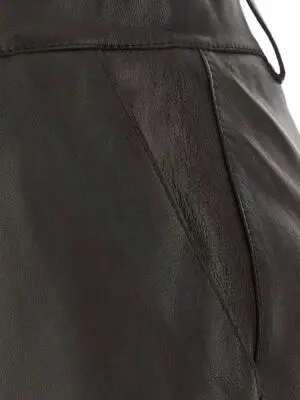 P.a.r.o.s.h High-waisted Leather Midi Skirt