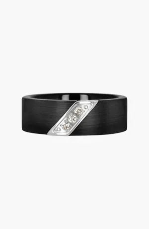 LARSON JEWELERS Liam Tungsten Carbide Diamond Wedding Band