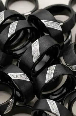 LARSON JEWELERS Liam Tungsten Carbide Diamond Wedding Band