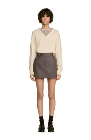 Sandro Wool Skort - Greige